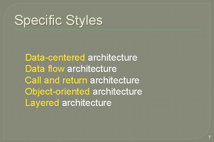Architectural Design 1 Software Architecture The software architecture