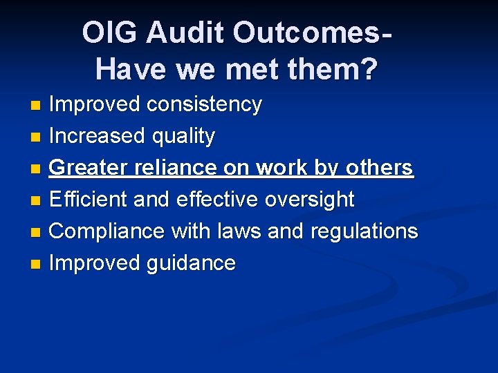 2014 AASHTO Subcommittee Annual Meeting Audit Guide Task