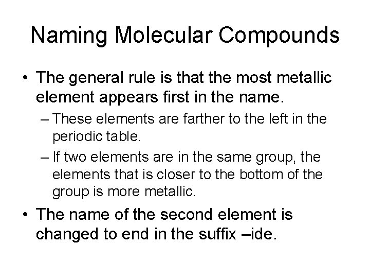 Sec 6 3 Naming Compounds and Writing Formulas