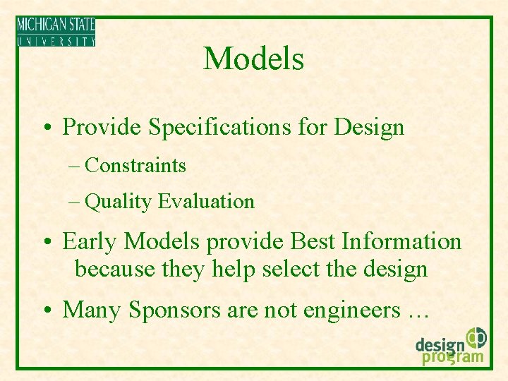 ME 481 Mechanical Engineering Design Projects Week 2