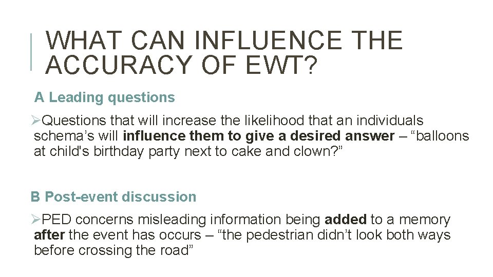 WHAT HAVE WE LEARNED FROM PAST TWO LESSONS