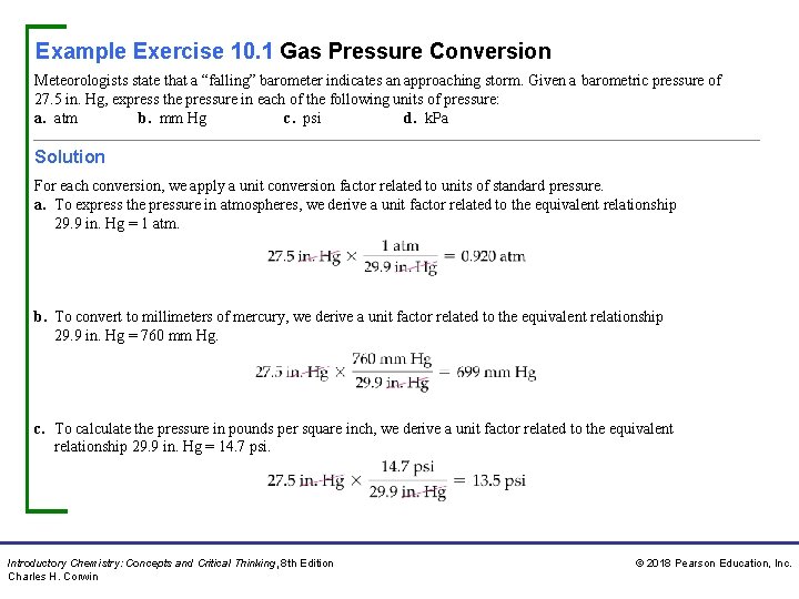 Example Exercise 10 1 Gas Pressure Conversion Meteorologists