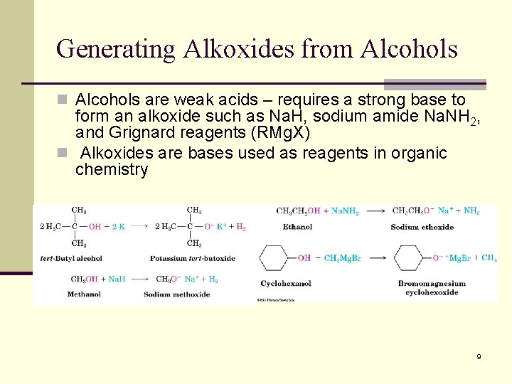 Alcohols and Phenols Based on Mc Murrys Organic