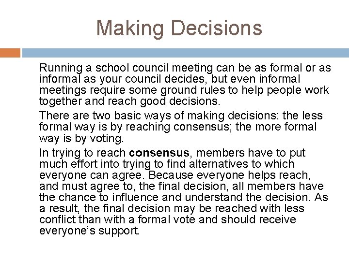 PREPARING FOR AND RUNNING MEETINGS 8 1 Establish