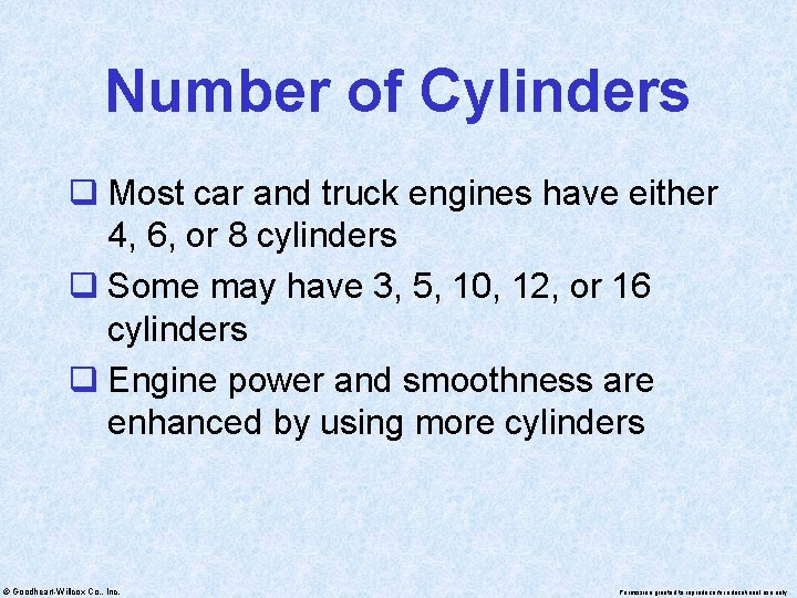 Common Engine Classifications q Cylinder arrangement q Number