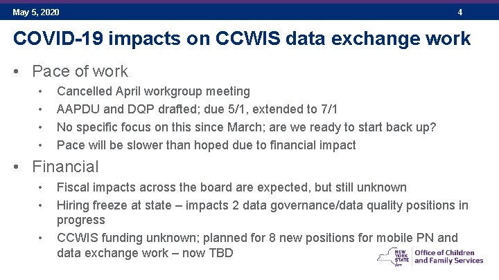 May 5 2020 CCWIS Data Quality Data Exchange