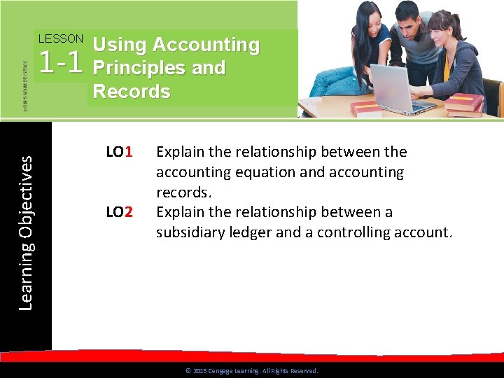 LESSON Learning Objectives 1 1 Using Accounting Principles