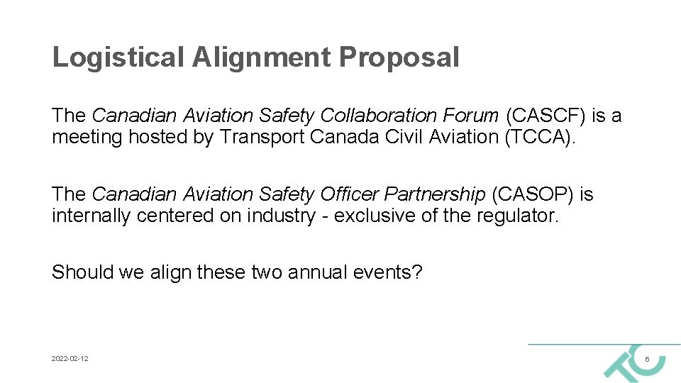 Proposal for Future Forums Canadian Aviation Safety Collaboration