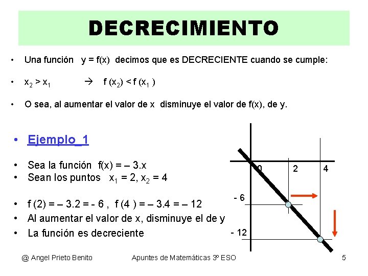 FUNCIONES LINEALES Y CUADRTICAS U D 12 3