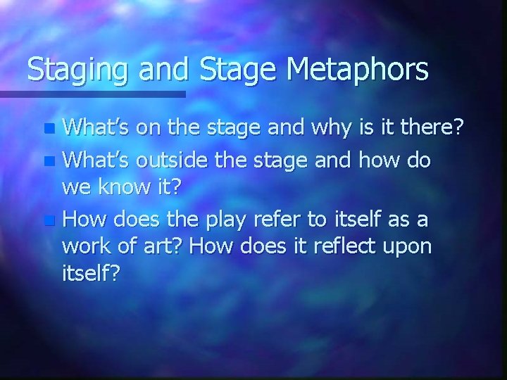 Elements of Drama Subgenre Tragedy n A play