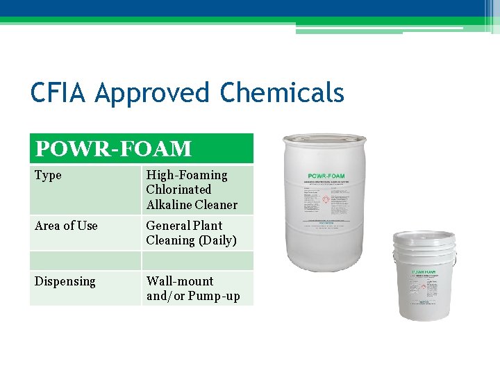 ROCKWATER CHEMICAL AND FOOD SAFETY BROCHURE Food Sanitation