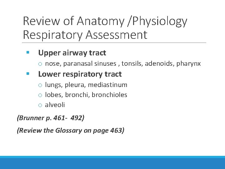 RESPIRATORY PHYSICAL ASSESSMENT AND PULMONARY TESTING BRUNNER STUDDARTHS