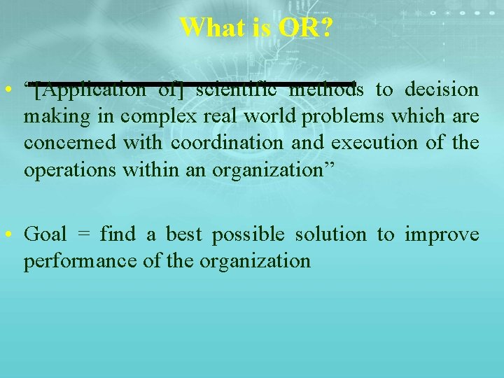 Overview of The Operations Research Modeling Approach Learning
