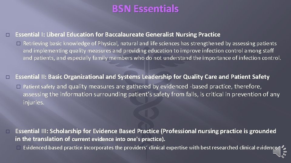 BACCALAUREATE NURSING PRESENTATION Christina Kennedy Galen College of