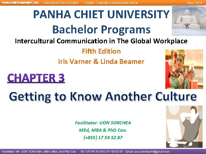 PANHA CHIET UNIVERSITY PUC Intercultural Communication Chapter 3