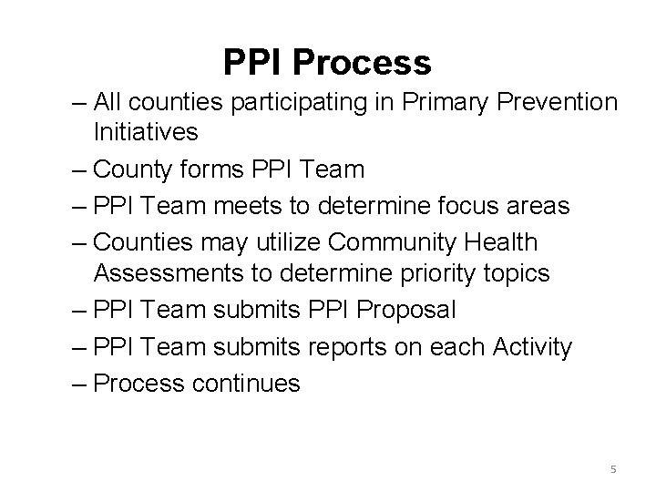 Primary Prevention Initiative Healthcare Associated Infections Module ...