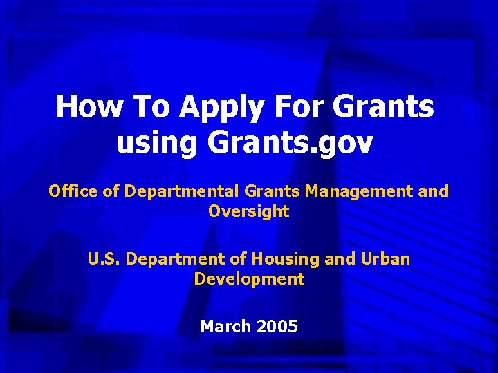 How To Apply For Grants using Grants gov