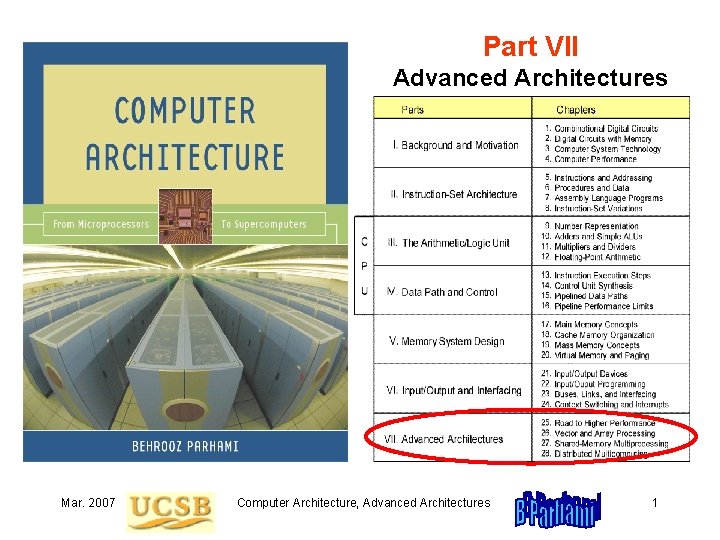 Part VII Advanced Architectures Mar 2007 Computer Architecture