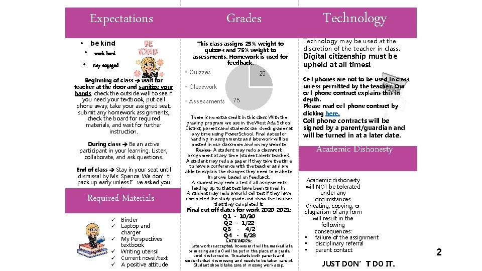 Syllabus and Expectations 8 th Grade 2020 2021