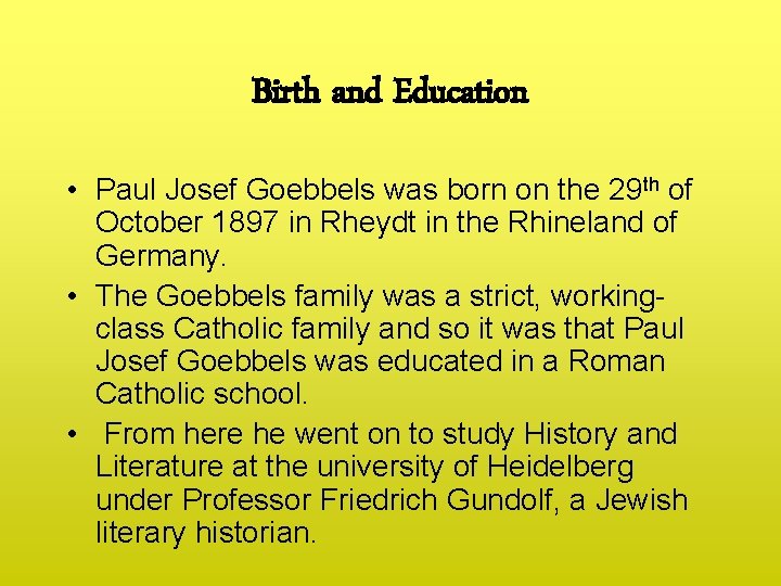Josef Goebbels Early Life Birth and Education Paul