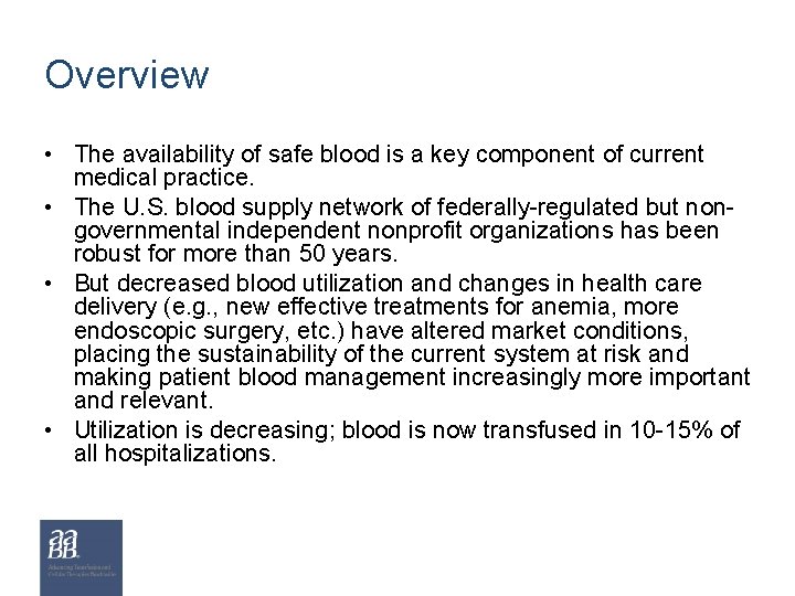 Donation vs Supply White Paper Transfusion SafetyPatient Blood