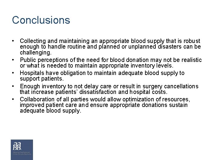 Donation vs Supply White Paper Transfusion SafetyPatient Blood