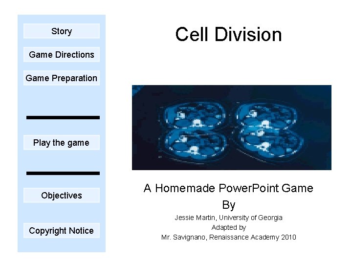 Story Cell Division Game Directions Game Preparation Play