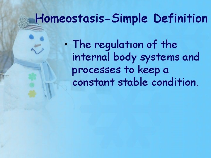 Homeostasis 7 th Grade Science Mr Bombick Examples