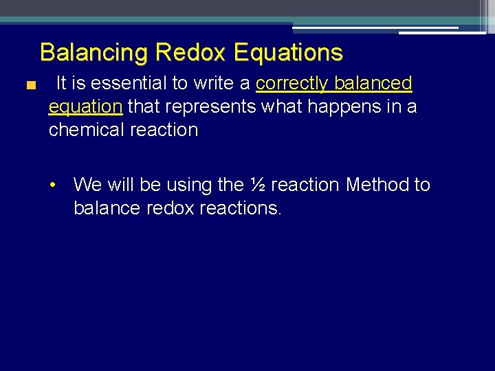 The Finish Line is in site Electrochemistry Balancing