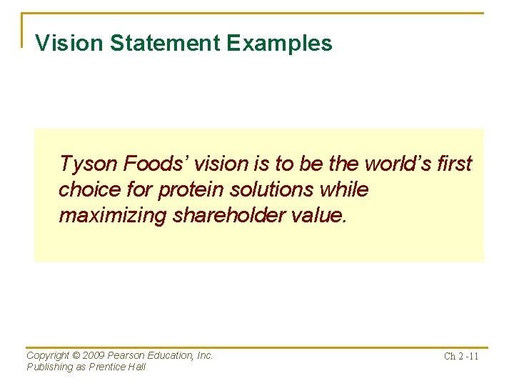 Chapter 2 The Business Vision Mission Strategic Management