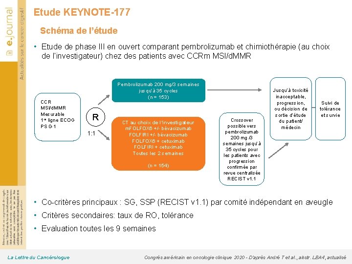 Etude KEYNOTE177 Schma de ltude Etude de phase