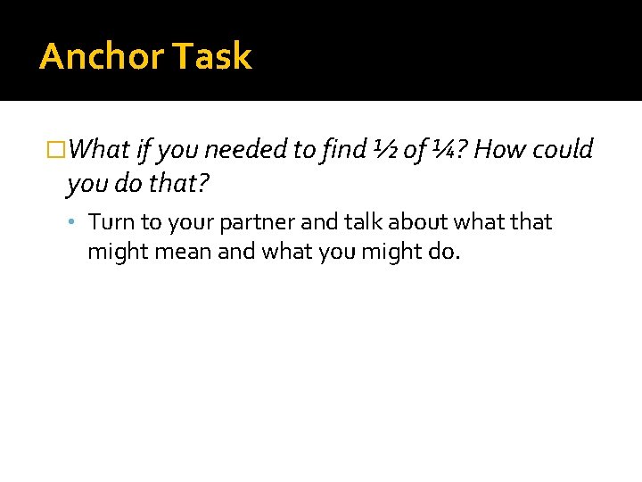 Modeling Multiplication of Fractions with Bars Bell Ringer