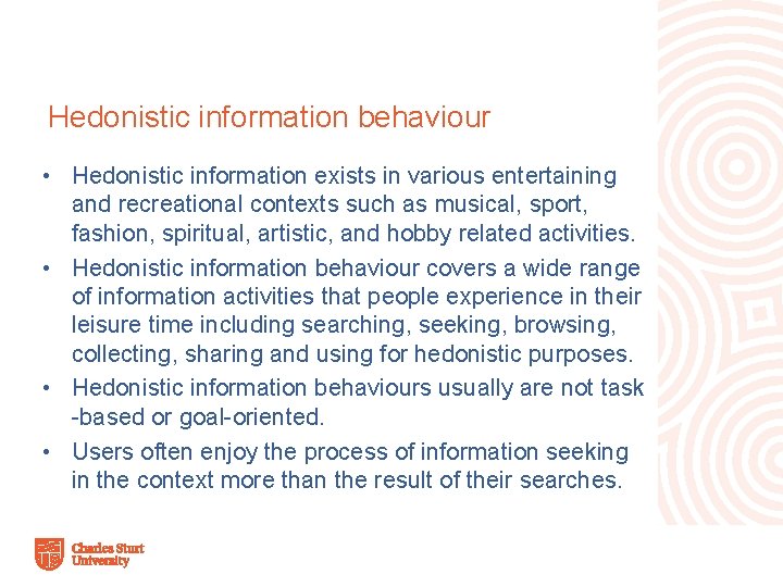 Hedonistic information behaviour Definition scope and implications Yazdan