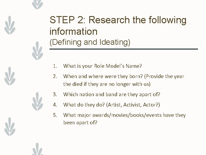 ANIMATED INFOGRAPHICS First Nations Role Models IT SURVEY