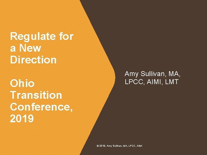 Regulate for a New Direction Ohio Transition Conference