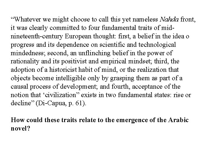 The Nahda The Awakening or The Arab Renaissance
