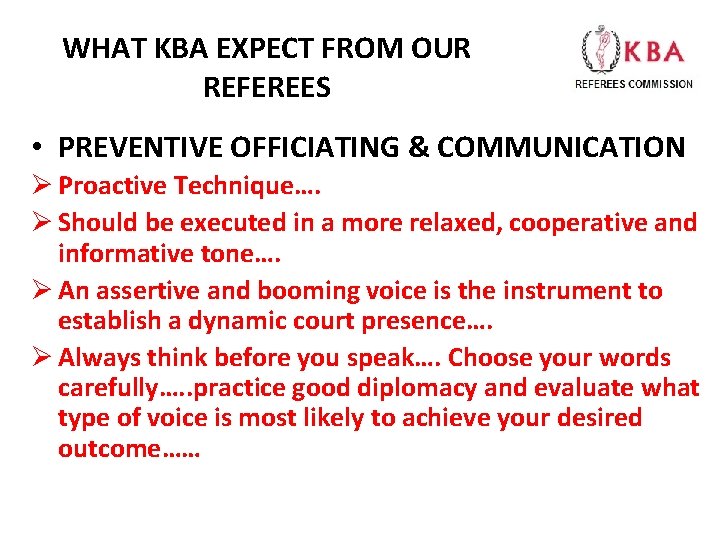 WHAT KBA EXPECT FROM OUR REFEREES KERALA BASKETBALL