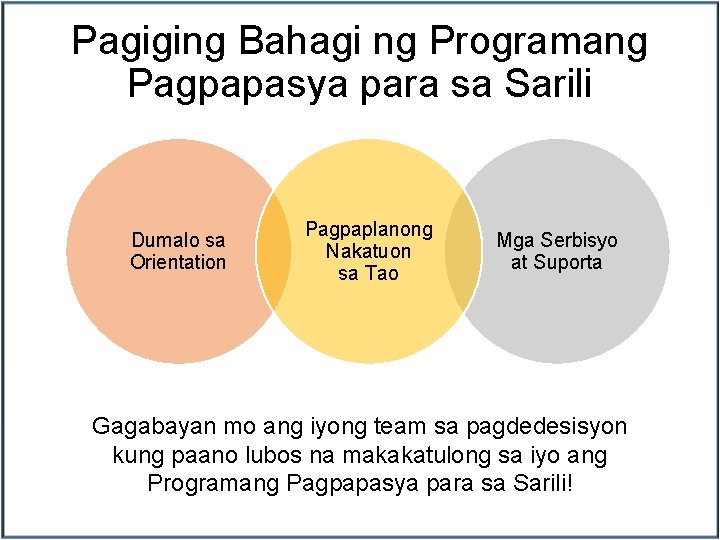 Programang Pagpapasya para sa Sarili Pangimpormasyon Pagpupulong Programang