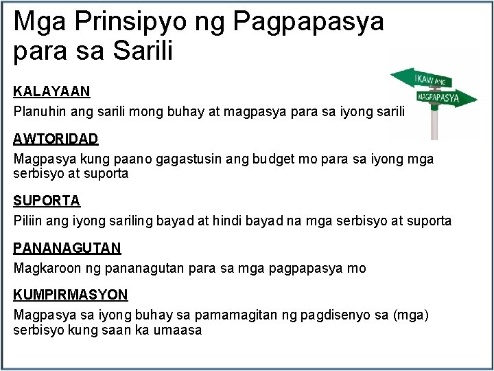 Programang Pagpapasya para sa Sarili Pangimpormasyon Pagpupulong Programang