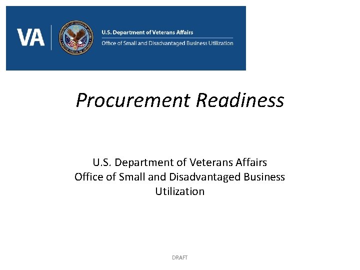 Procurement Readiness U S Department of Veterans Affairs