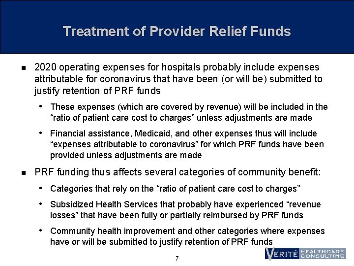 COVID19 Pandemic and Community Benefit Reporting Keith Hearle