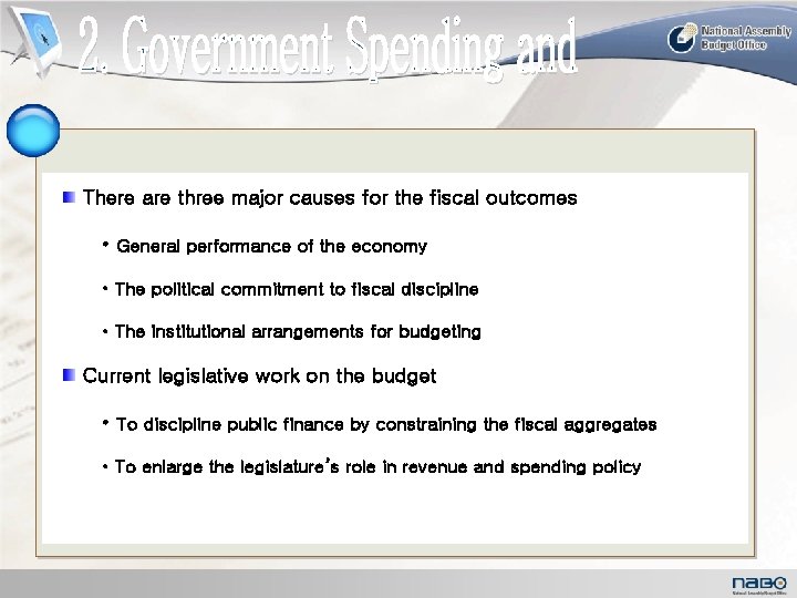 Budget Control and the Role of the National