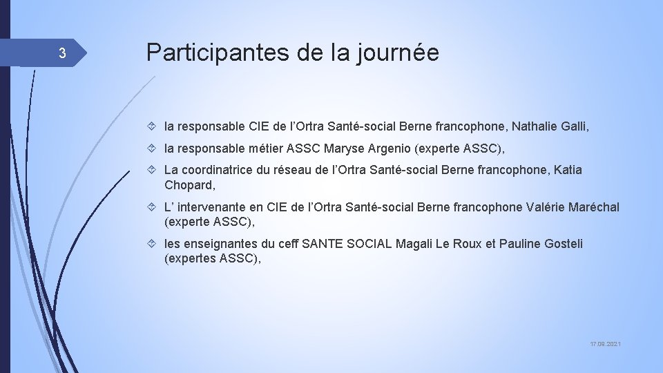 CENTRE DE FORMATION PROFESSIONNELLE BERNE FRANCOPHONE Formation ASSC