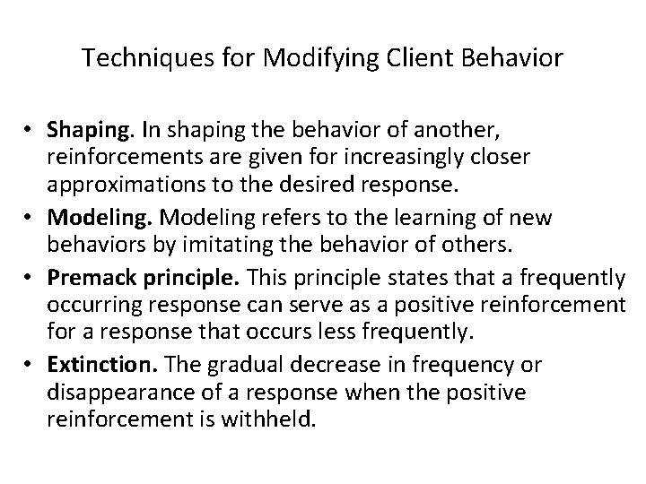 Behavior Therapy Review outline in notes Introduction A