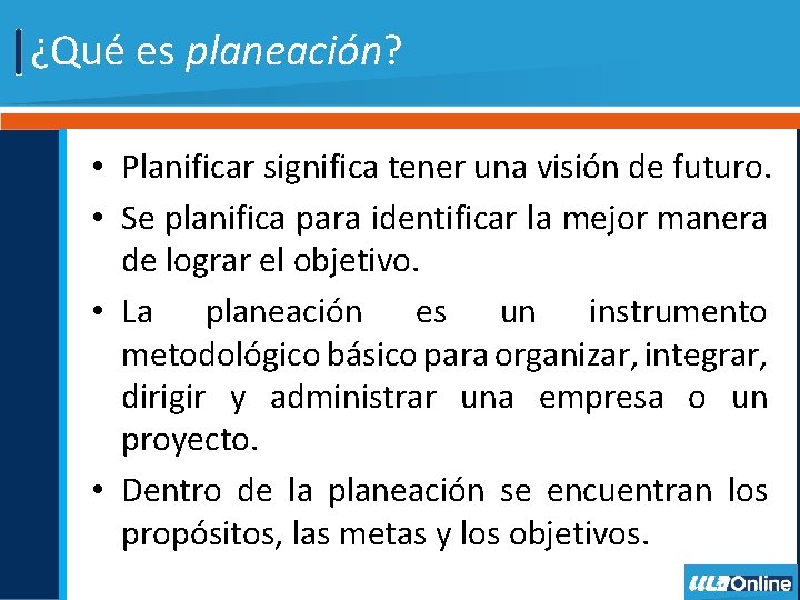 Fase de planeacin Rubros que la integran Qu