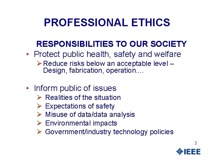 IEEE Ethics and Member Conduct Committee An Overview