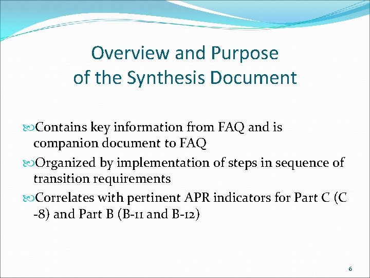 Resources Supporting Early Childhood Transition IDEA Requirements and