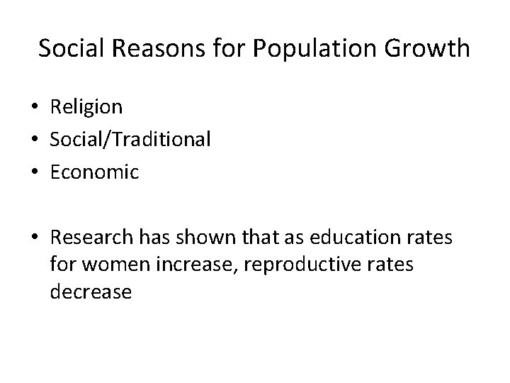 Human Population Issues Chapter 7 Current Population Trends