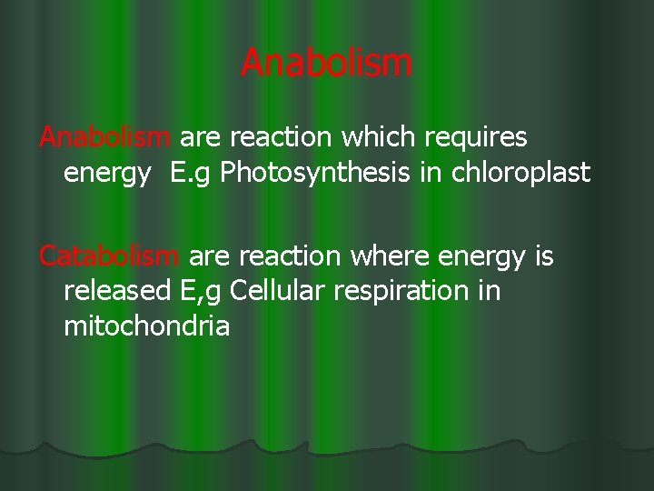 Chapter 9 Introduction to Metabolism An Overview of