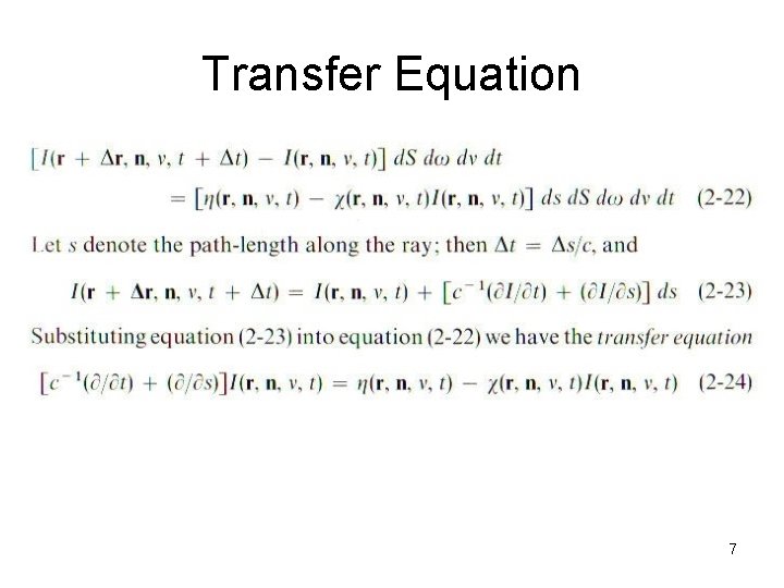 Equation of Transfer Hubeny Mihalas Chapter 11 Interaction